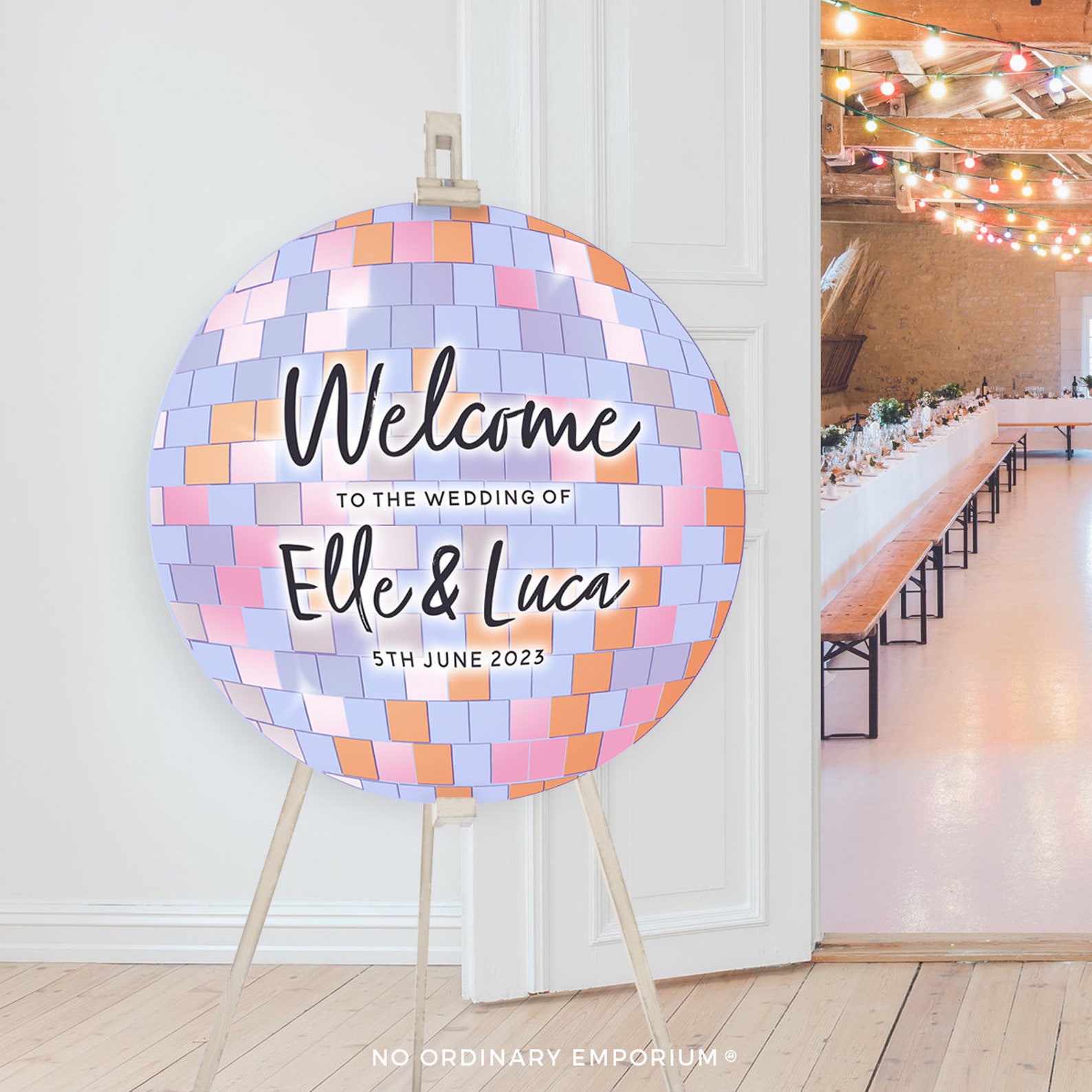 Disco Ball-style Welcome Sign Glitterball Sign Wedding Disco - Etsy