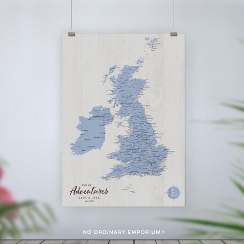 UK Map Pin Board England Push Pin Map Places Been United - Etsy