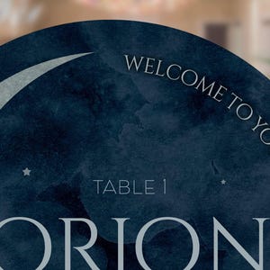 Moon and Stars Wedding Stationary, Table Names, Table Numbers, Food ...