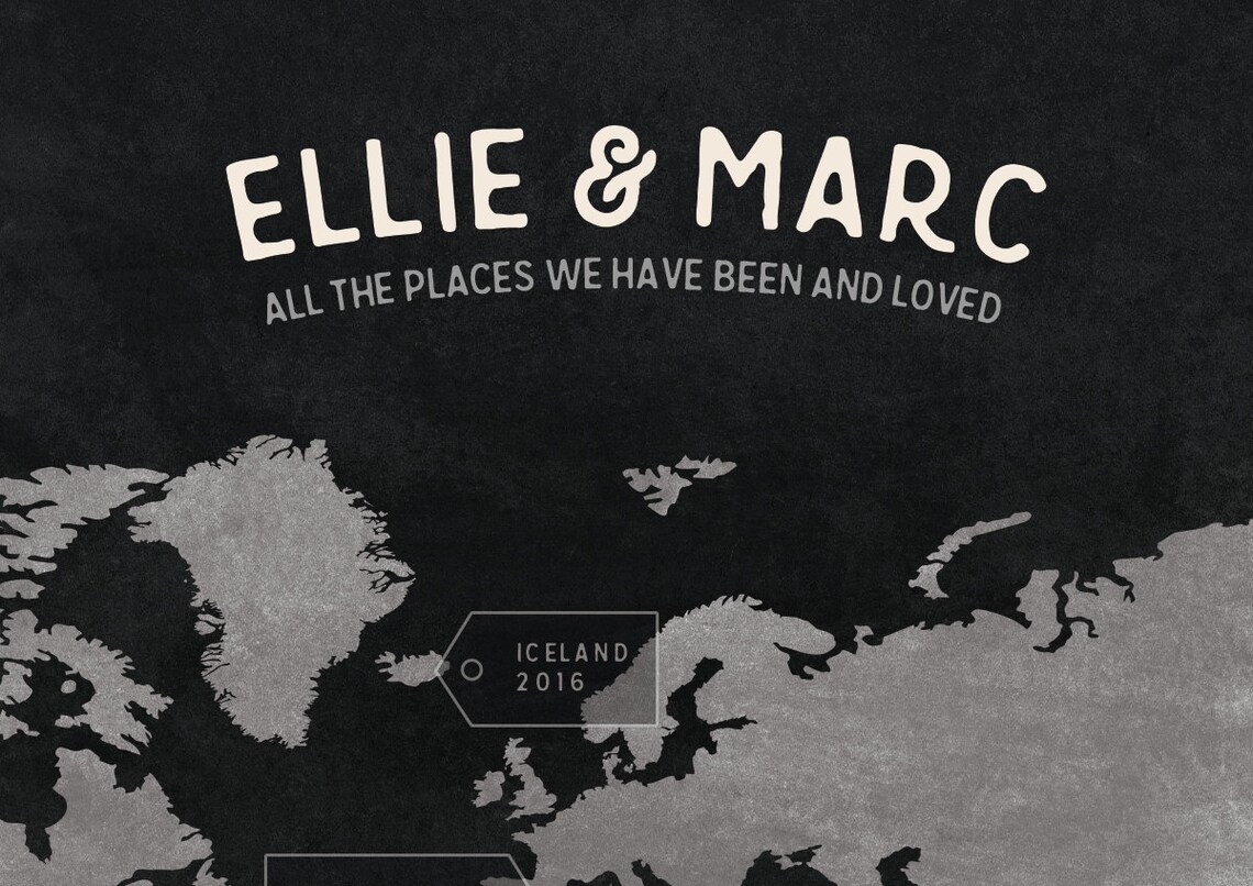 Bucket List Map World Travel Map Personalised Map Custom - Etsy España