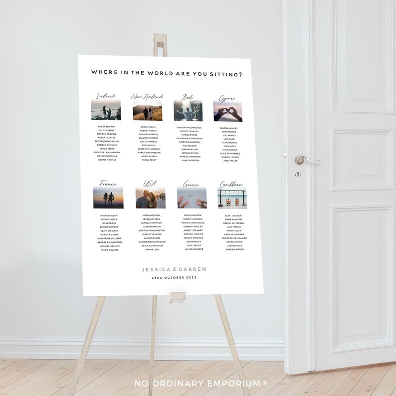 Where in the World Are You Sitting, Wedding Seating Chart, Photo Table ...