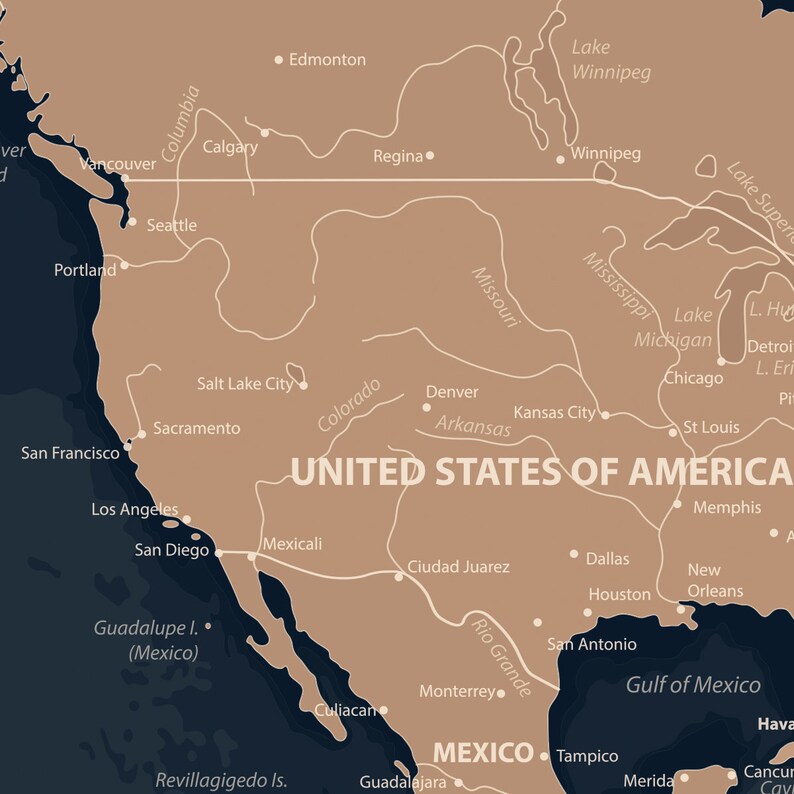 Personalised Push Pin World Map Pin Board Travel Map Navy | Etsy