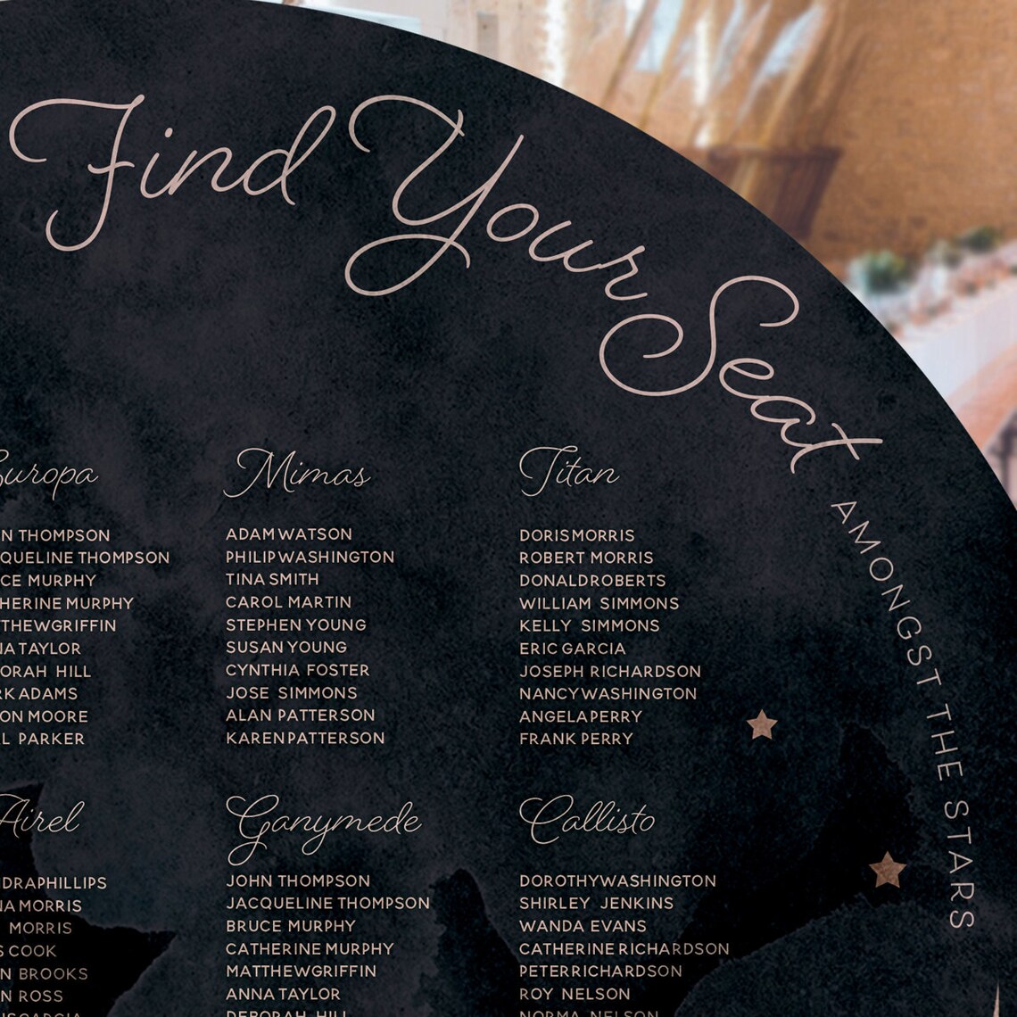 Moon and Stars Wedding Table Plan Celestial Theme Wedding | Etsy