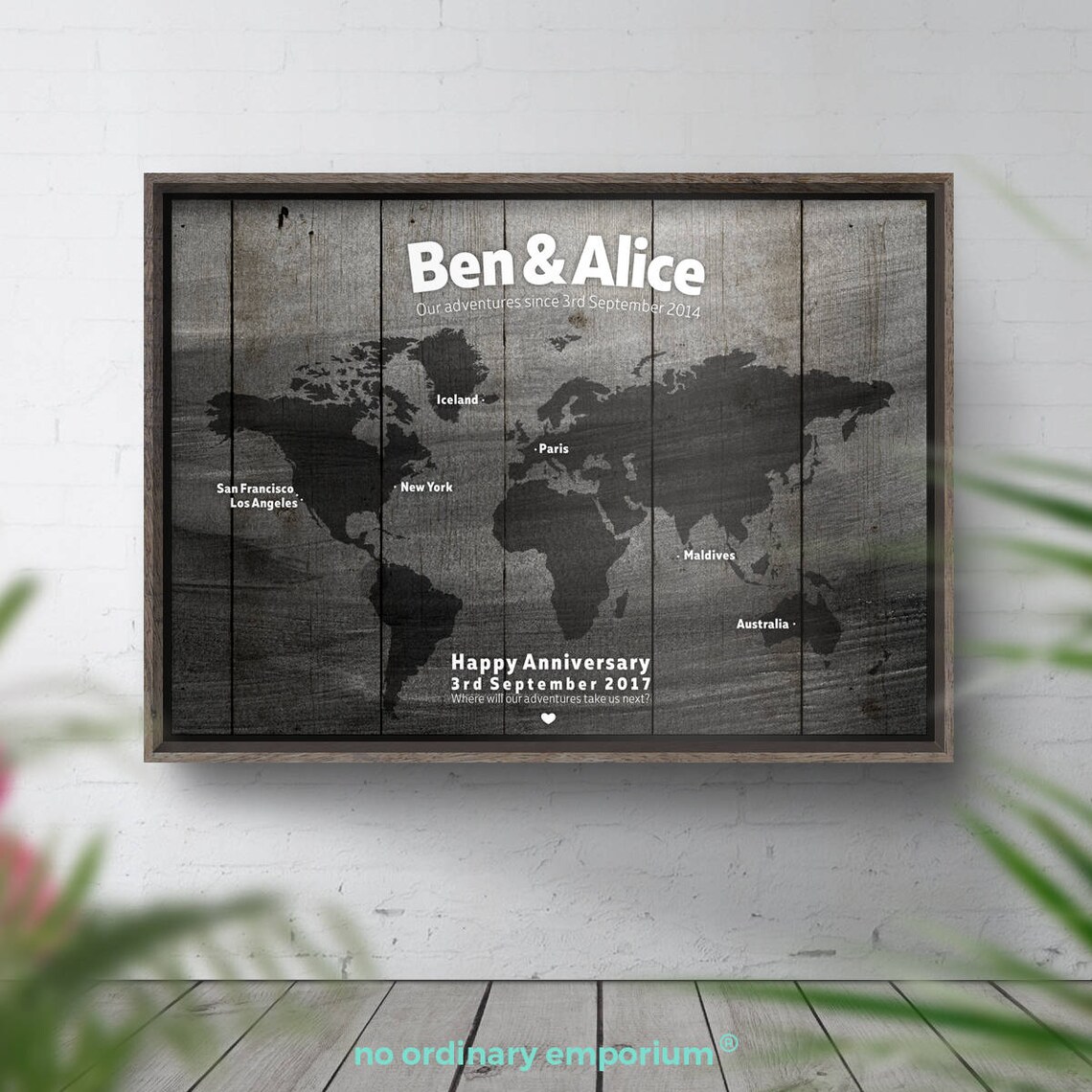 World Map Poster Travel Bucket List Map Wood Look Poster - Etsy