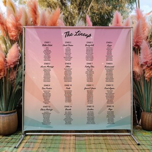 Large Festival Seating Chart, Concert Wedding Table Plan, Music Theme ...