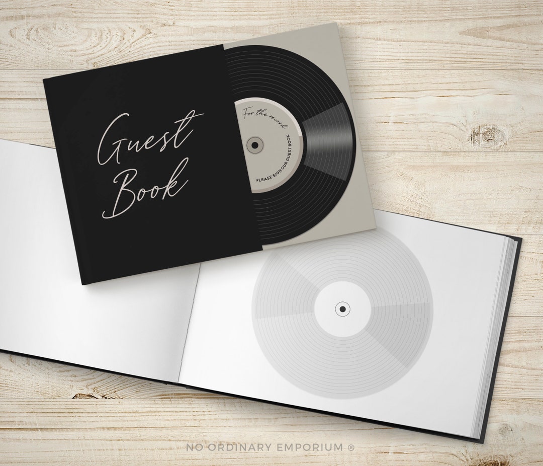 Record Guest Book, Vinyl Wedding Guestbook, Music Theme Festival, Rock ...