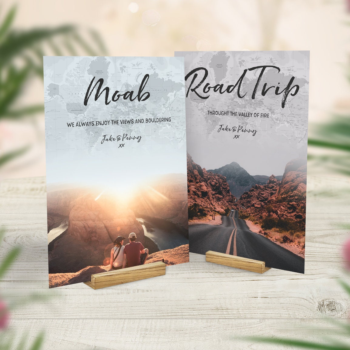 Travel Theme Photo Table Cards, Wedding Decor, Travel Couple, Custom ...