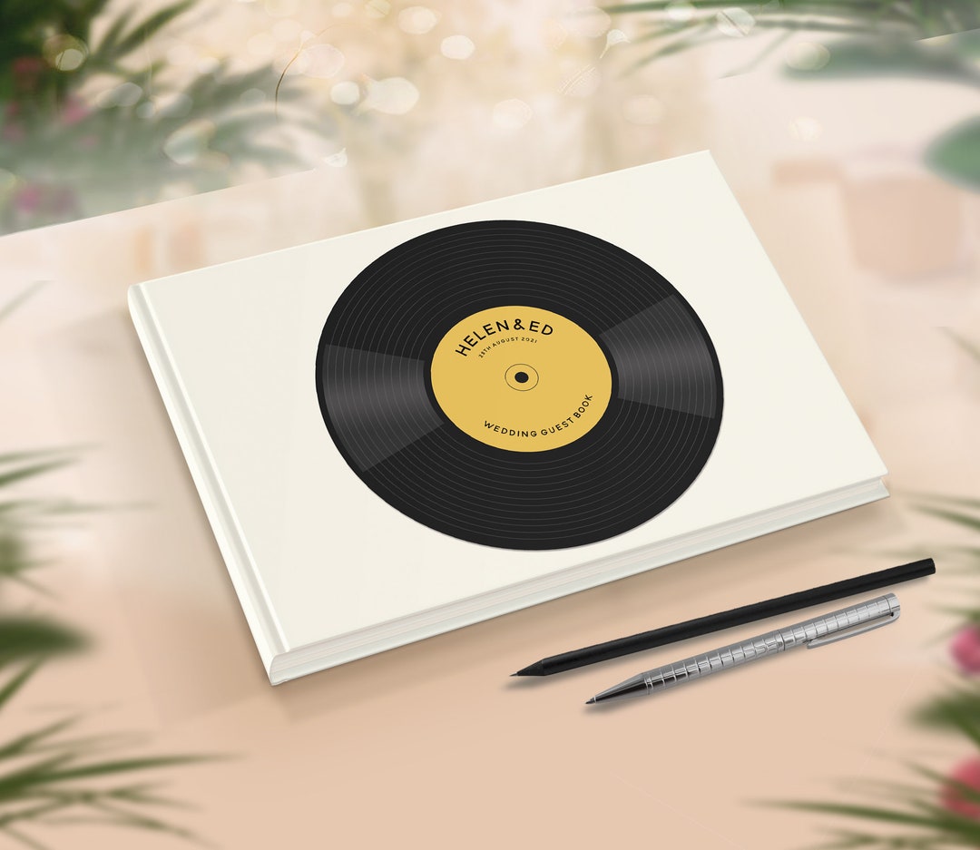 Music Theme Guest Book, Festival Wedding Guestbook, Record Wedding ...