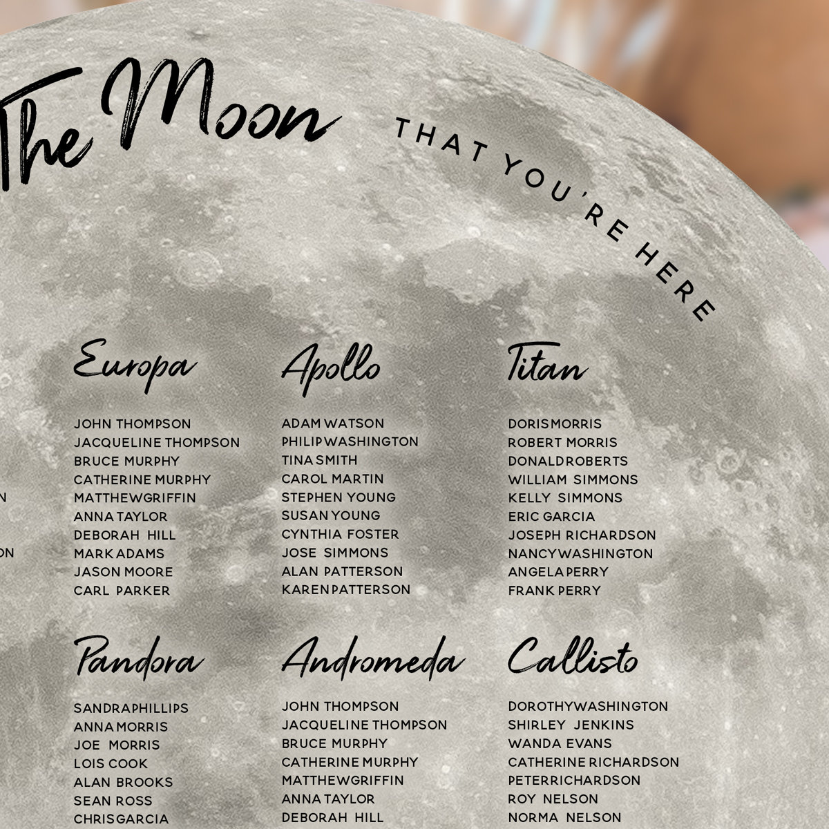 Celestial Wedding Table Plan, Moon Wedding Seating Chart, Stars Theme ...