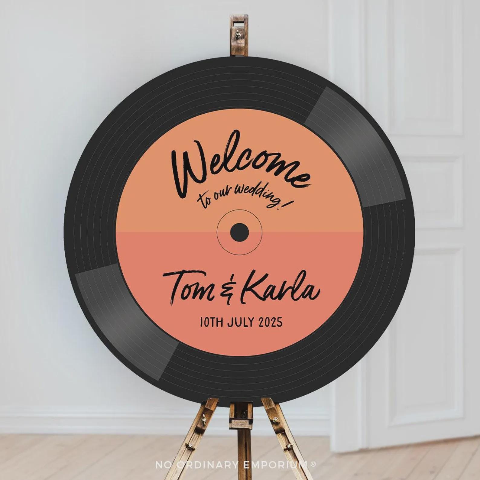 Personalised Vinyl Record Sign, 70s Wedding Rock and Roll Album - Etsy