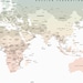Round World Map, Our Adventures Map, Detailed World Pin Board, Places ...