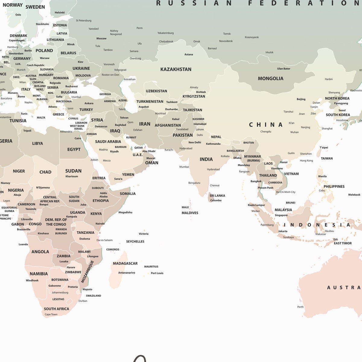 Round World Map, Our Adventures Map, Detailed World Pin Board, Places ...