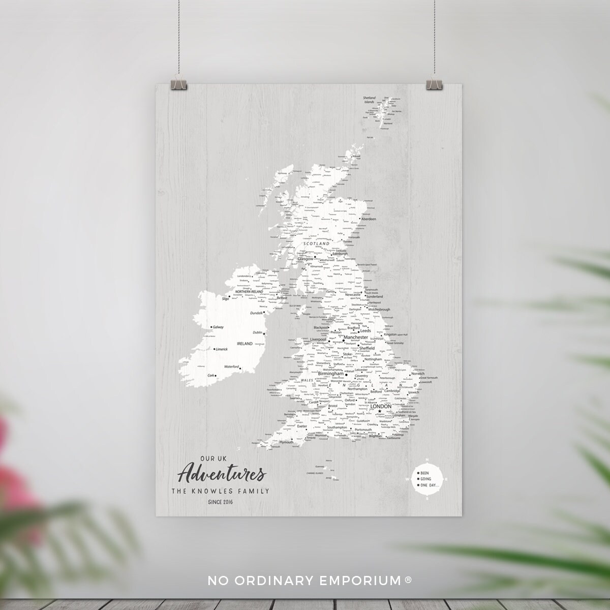 UK Map Pin Board Push Pin Map Personalised Road Trip Map | Etsy