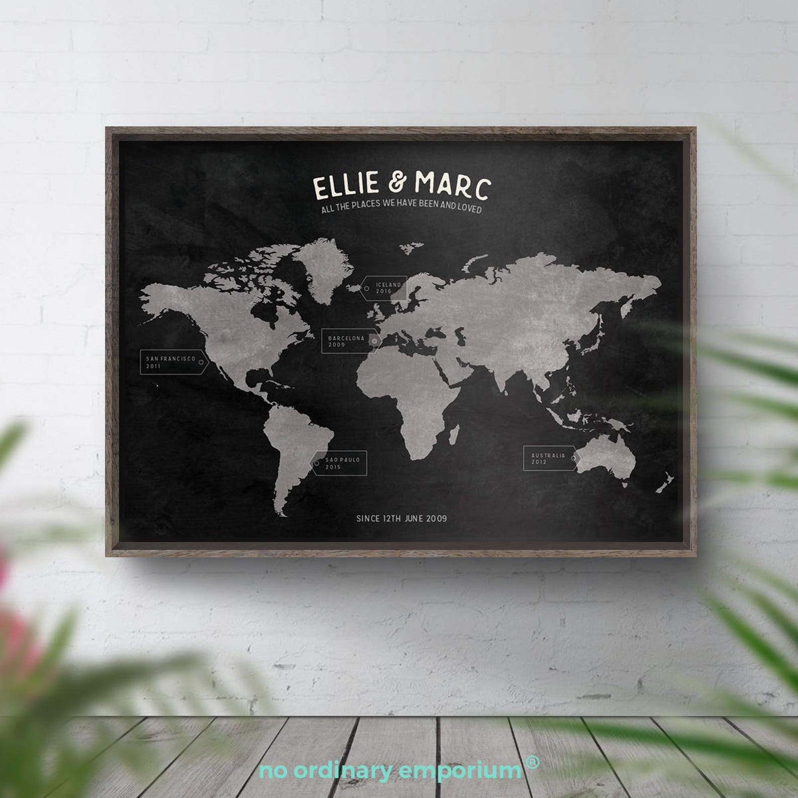 Bucket List Map World Travel Map Personalised Map Custom - Etsy España