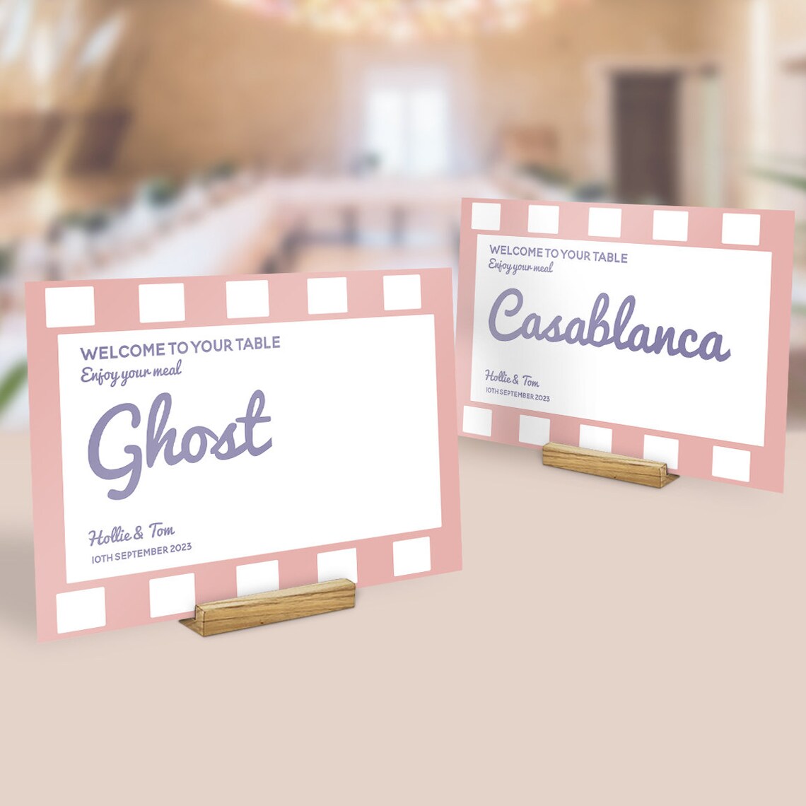 Film Theme Wedding, Retro Table Numbers, Movie Theme Wedding Table Name ...