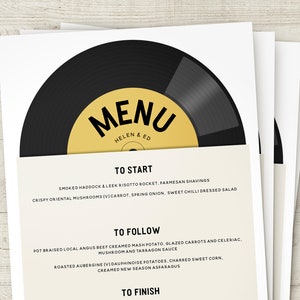 Record Style Menus, Music Wedding Decor, Vinyl , Music Lovers, Rock N ...