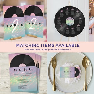 Music Theme Wedding, Record Table Cards, Festival Wedding Decor, Vinyl ...