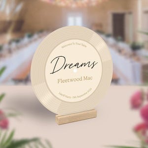 Vinyl Style Record Table Cards, Music Theme Wedding Table Signs, Table ...