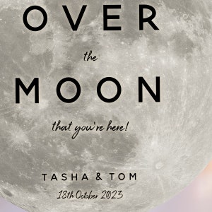 Moon Welcome Wedding Sign, Celestial Stars Theme, Gold Luna Wedding ...