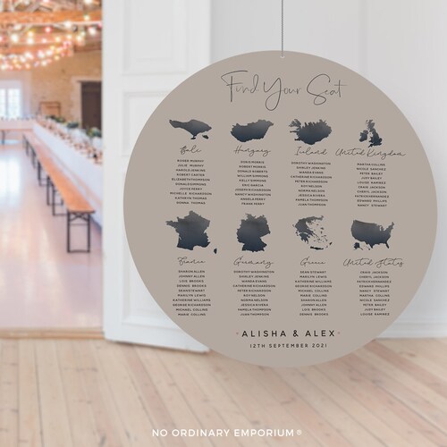 Country Wedding Seating Chart Destination Table Plan - Etsy