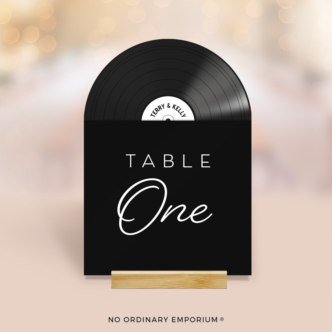 Music Record Wedding Table Numbers, Vinyl Record Wedding Table Signs ...