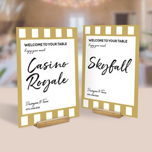 Retro Table Numbers, Film Theme Wedding, Movie Theme Wedding Table Name ...