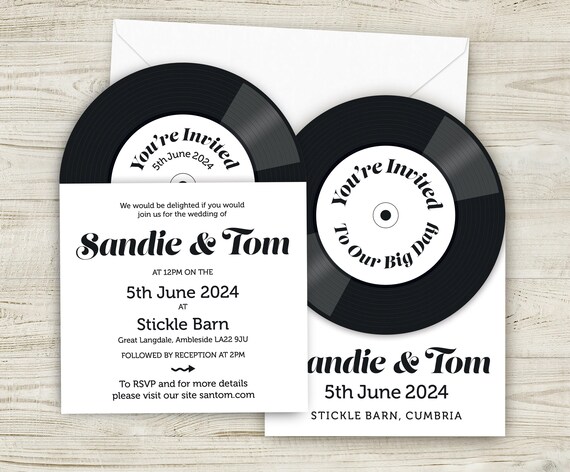 Rock Themed Wedding Invitations Folder Style Fancy Wedding Invitation