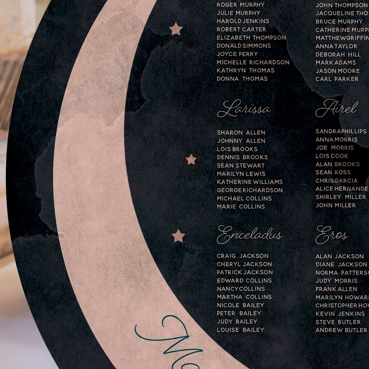 Moon and Stars Wedding Table Plan Celestial Theme Wedding | Etsy