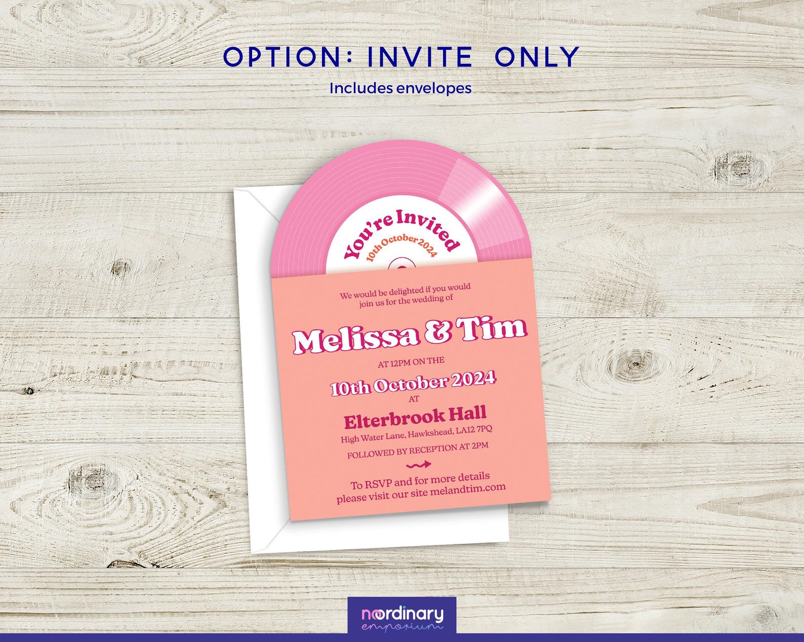 Retro Wedding Invitations, Music Theme Wedding, Vinyl Record Invites ...