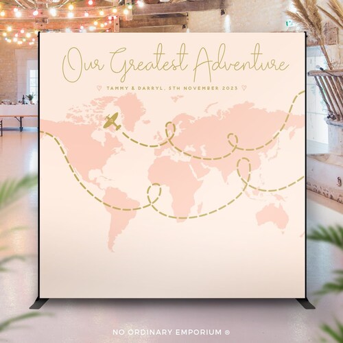 Travel Theme Party Backdrop Map Wedding Engagement Banner - Etsy UK