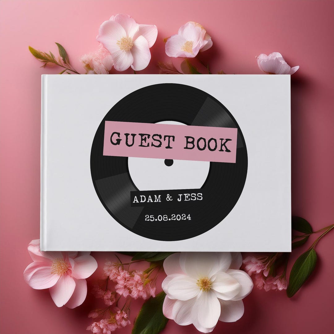 Vinyl Record Wedding Guestbook, Guest Signing Book, Rock Indie Music ...