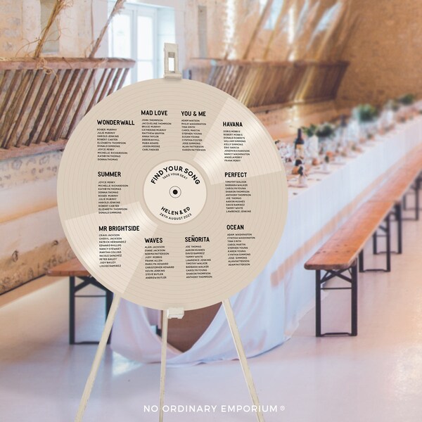 Record Wedding Seating Chart - Etsy