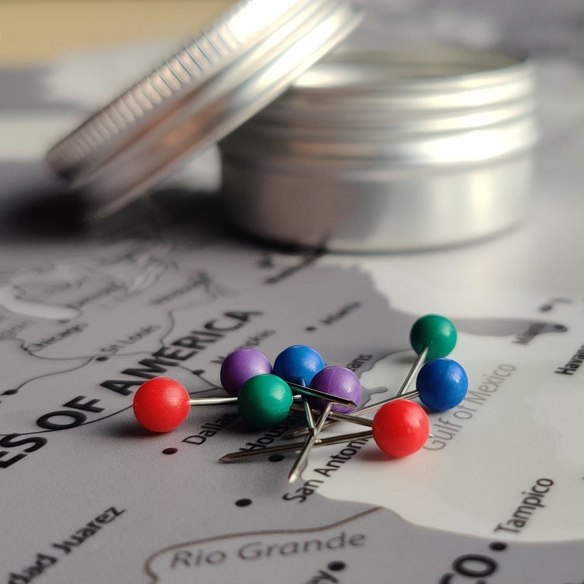 Push Pins With Tin Assorted Travel Map Pins Coloured Pins | Etsy UK