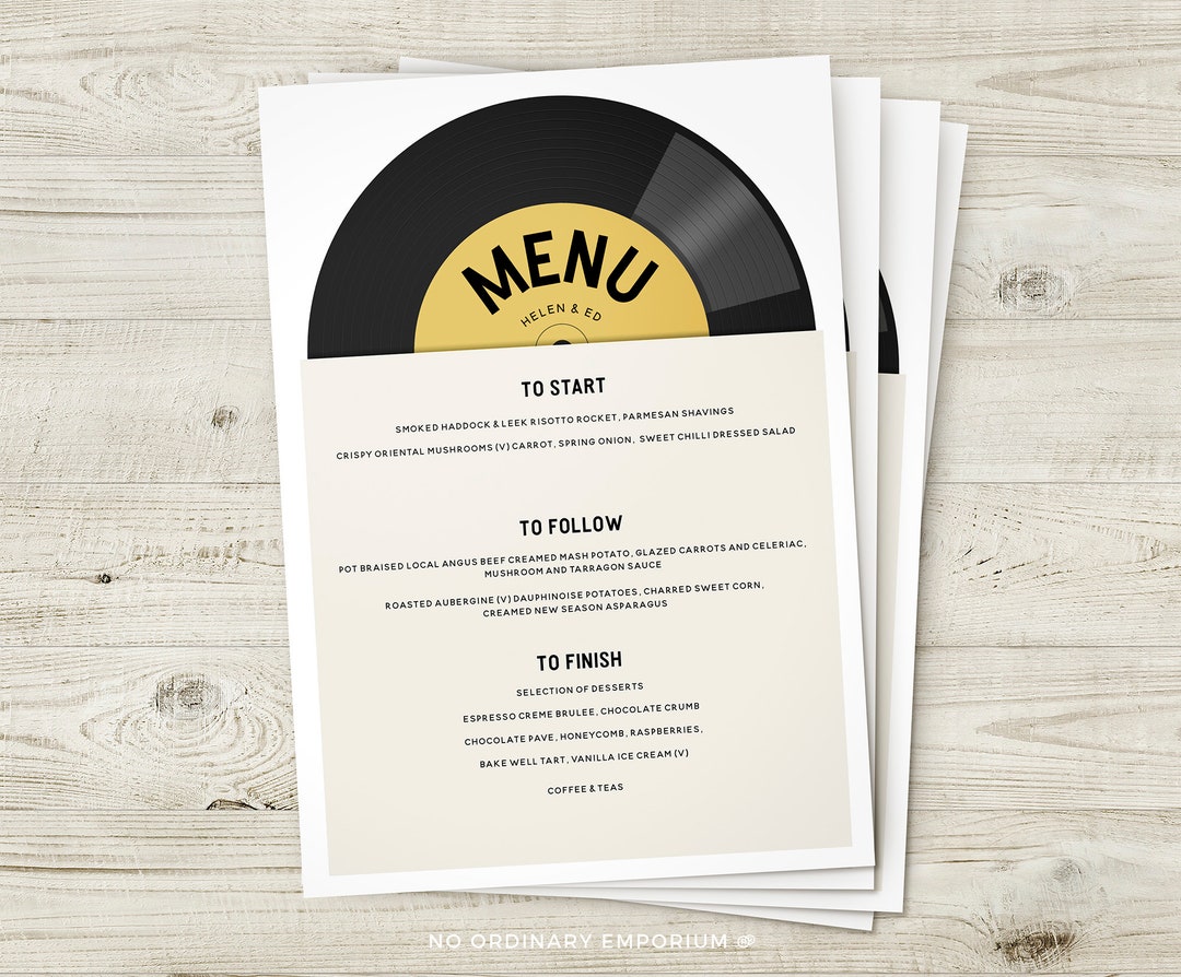 Record Style Menus, Music Wedding Decor, Vinyl , Music Lovers, Rock N ...