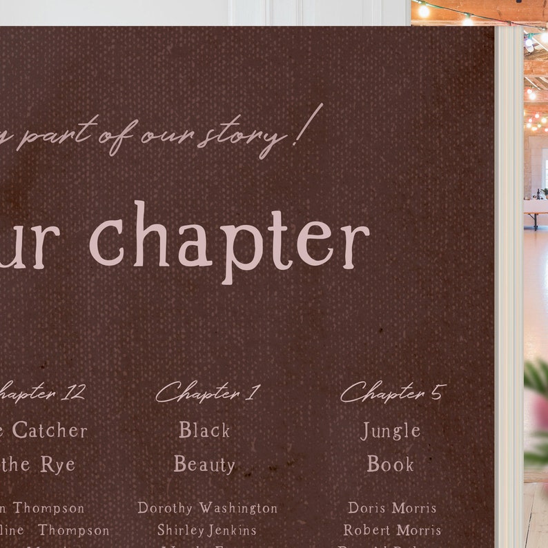 Bookish Wedding Table Plan Book Lovers Wedding Seating Chart | Etsy