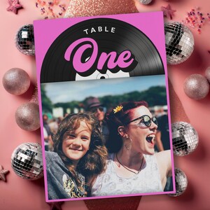 Festival Wedding Table Numbers: Retro Vinyl Record, Gig Fest Theme - Etsy