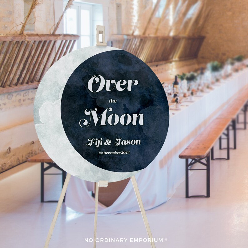 Crescent Moon Welcome Sign Jewel Theme Green Gold Starry - Etsy