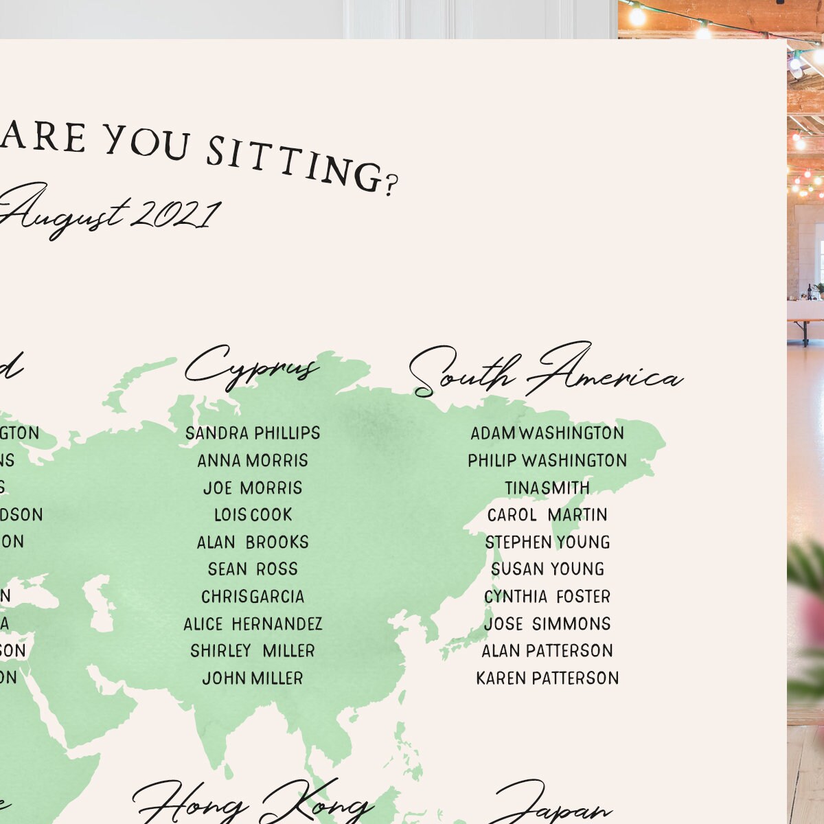 World Map Seating Chart Watercolour Style Table Plan Where - Etsy UK