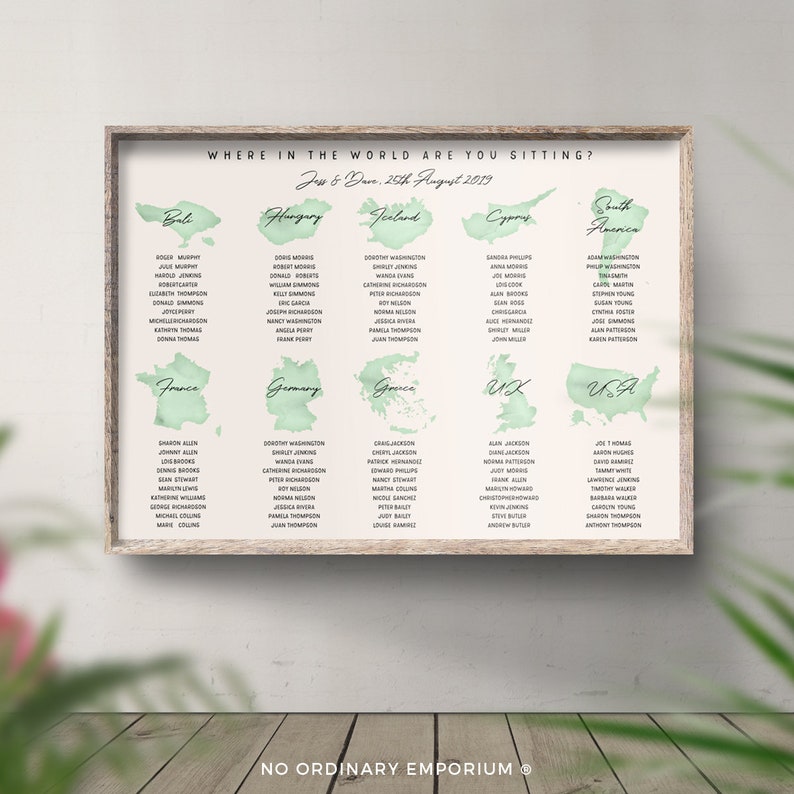 Country Wedding Seating Chart Destination Table Plan | Etsy
