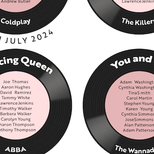 Record Table Plan, Record Seating Chart, Music Theme Wedding, Vinyl ...
