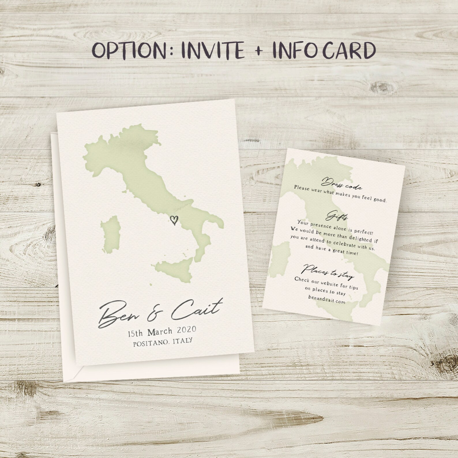 Italian Wedding Invitations Italy Destination Wedding Travel - Etsy