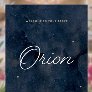 Moon and Stars Table Name Number Cards, Celestial Wedding Theme Decor ...