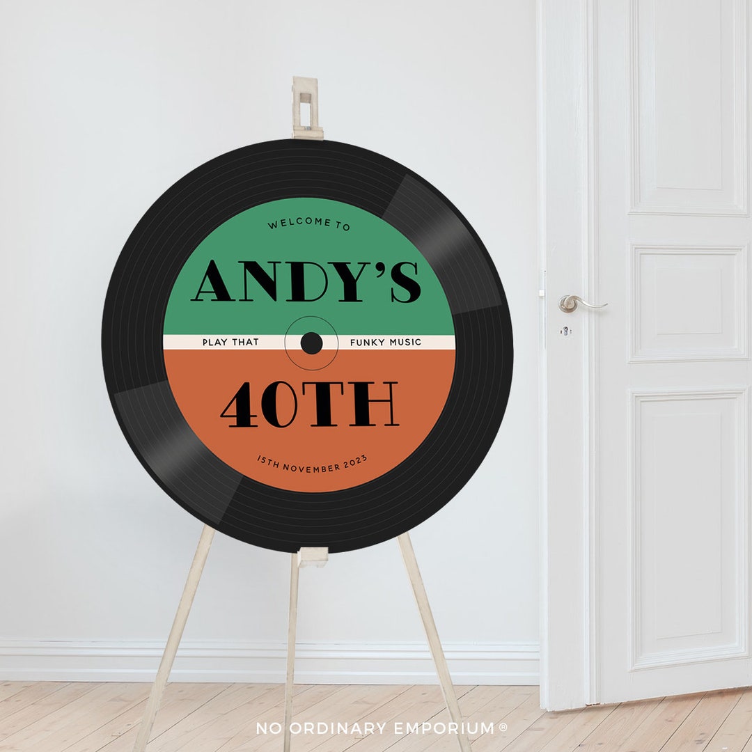 40th Birthday Sign Record Style Welcome Sign Vinyl Music - Etsy