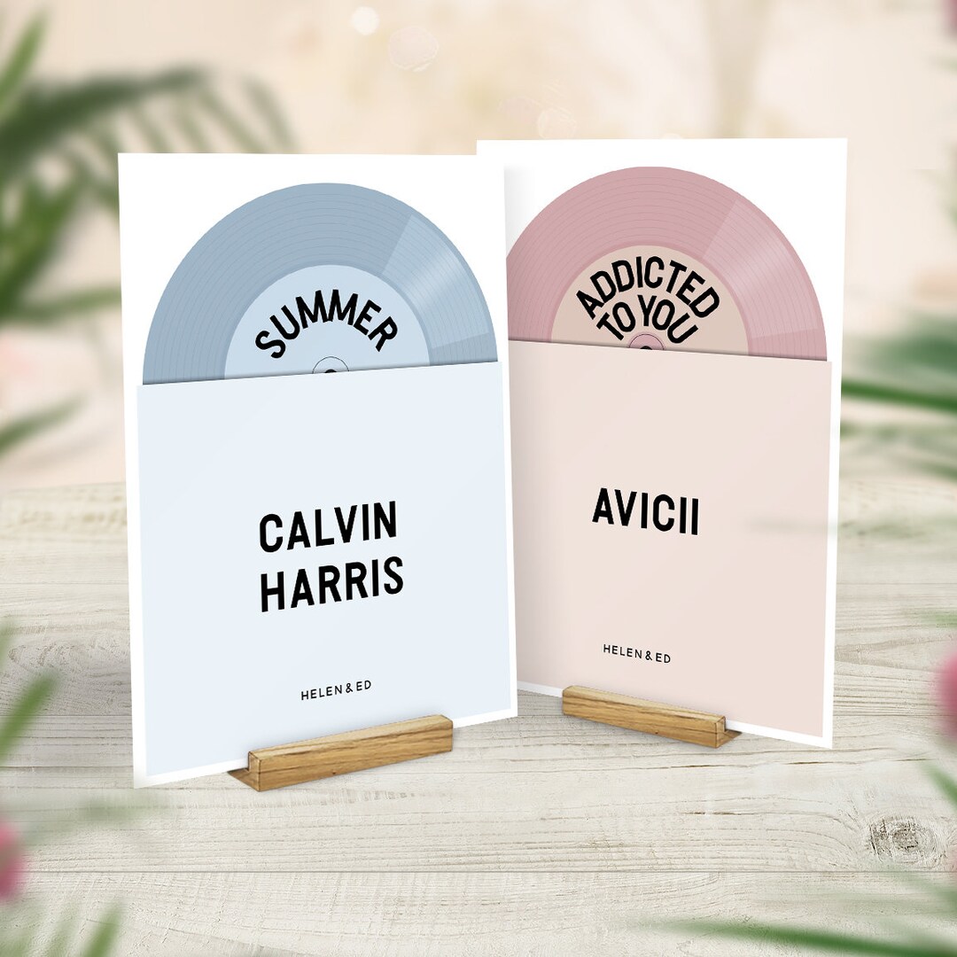 Record Table Cards Music Theme Wedding Table Names - Etsy