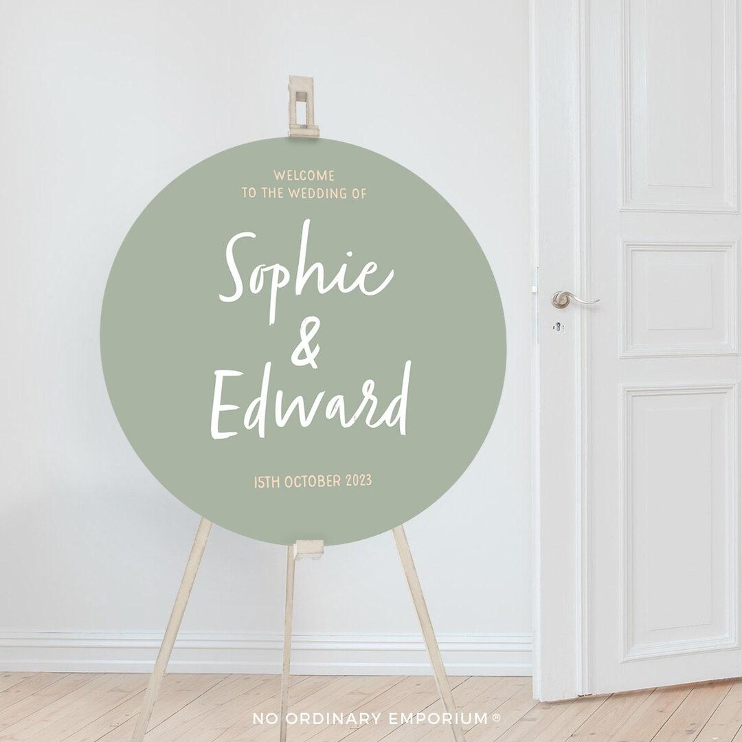 Wedding Sign Round, Welcome Engagement Sign, Birthday Party Sign ...