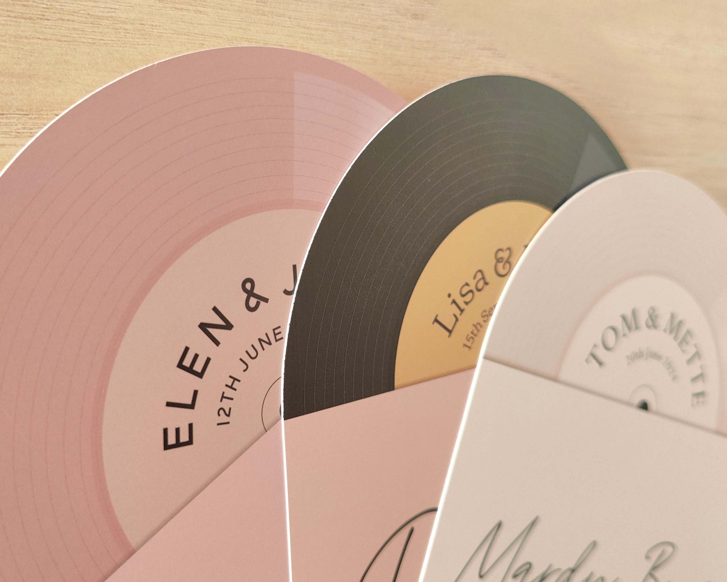 Round Record Style Table Cards, Vinyl Music Theme Wedding Table Names ...
