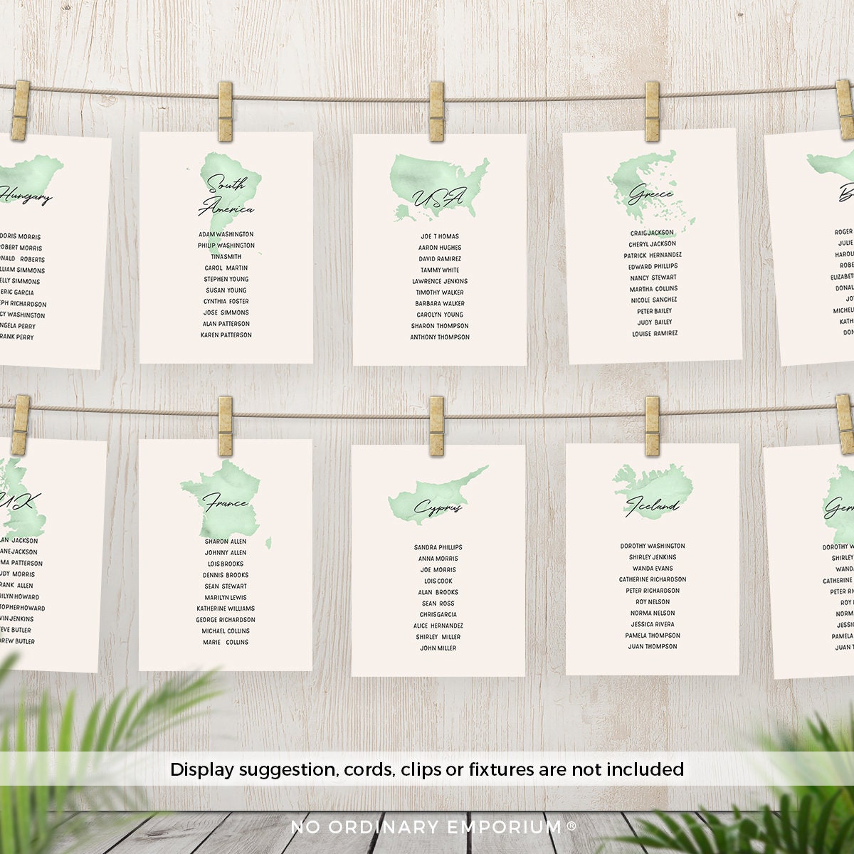 Hanging Seating Chart Cards Wedding Table Names Seating Plan | Etsy