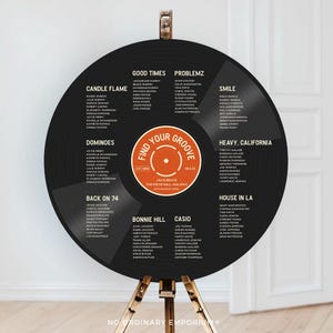 Retro Record Shape Table Plan, Music Theme Wedding Seating Chart, Large ...
