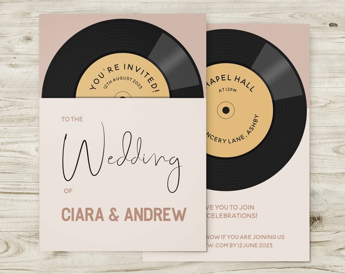 Record/music Themed Invitations - Etsy