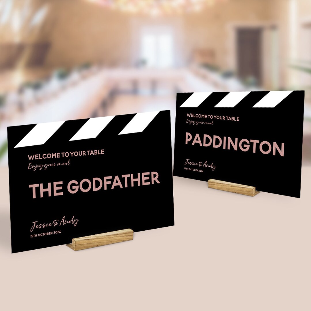 Film Theme Wedding, Retro Table Numbers, Hollywood Theme, Movie Wedding ...